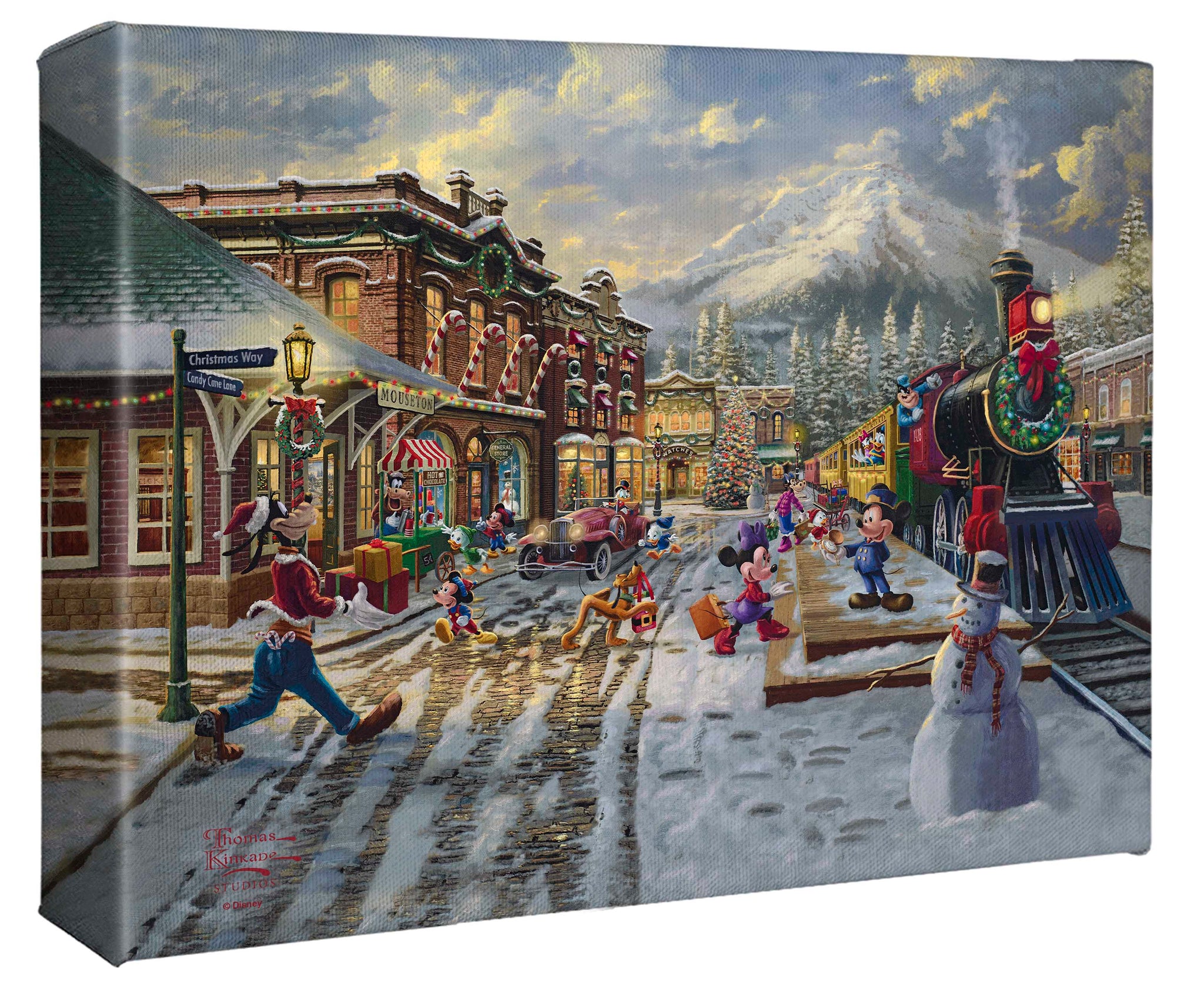 Disney Mickey and Minnie Candy Cane Express - 8" x 10" Gallery Wrapped ...