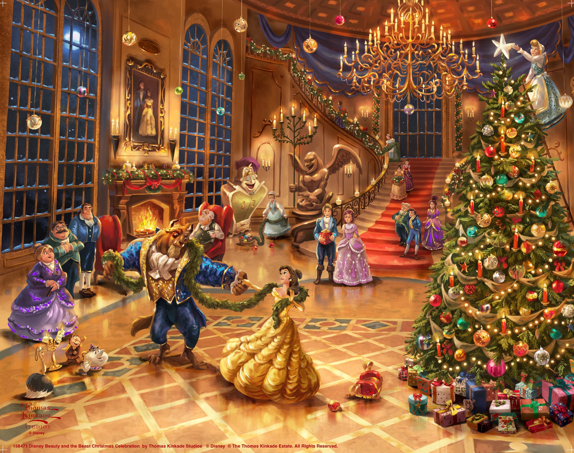 Disney Beauty and the Beast Christmas Celebration - Art Prints – Thomas ...