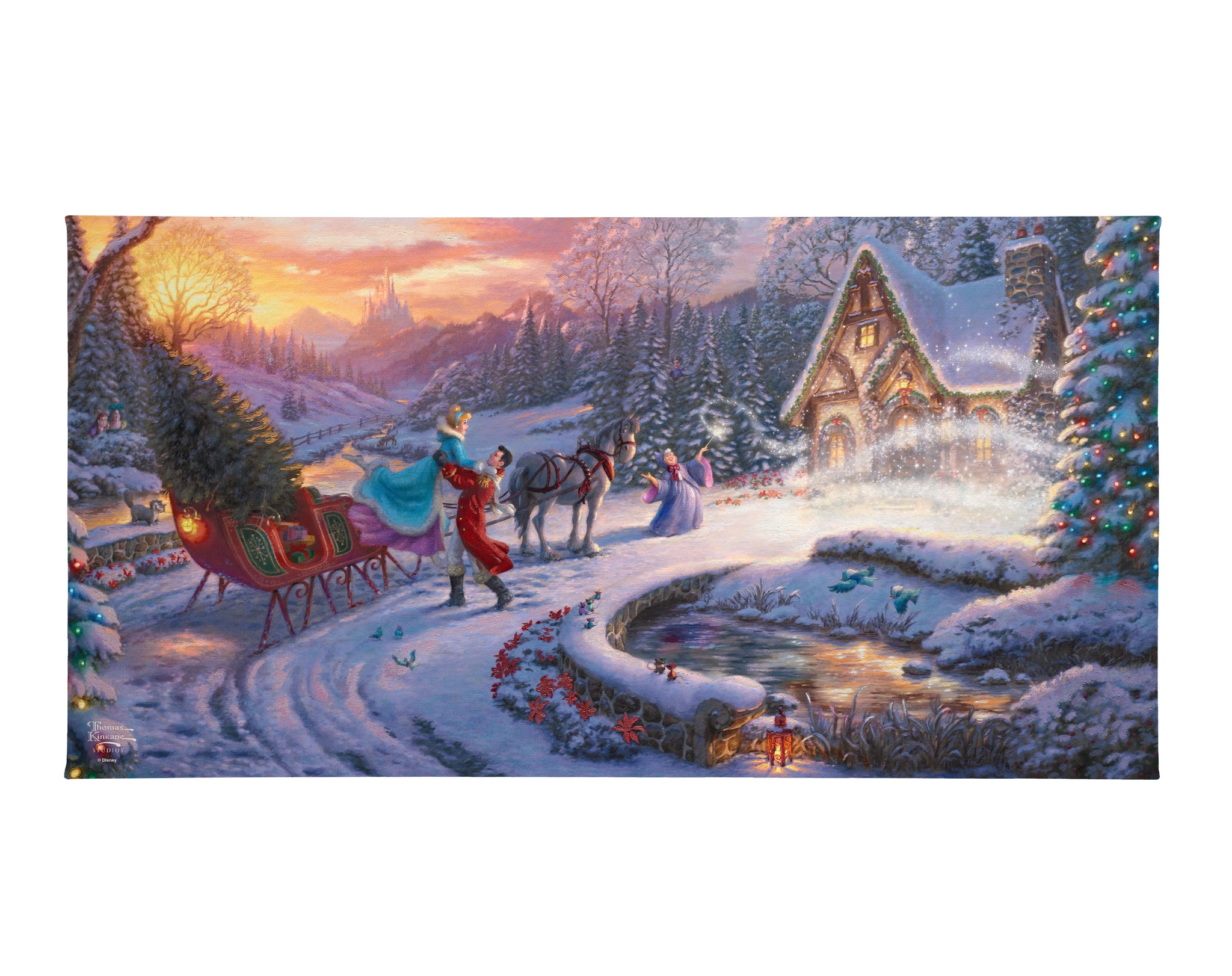Disney Cinderella Bringing Home the Tree - 16" x 31" Gallery Wrapped C ...