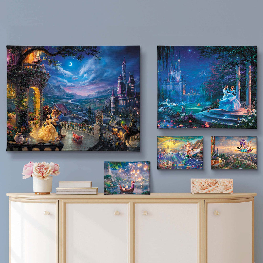 Disney Princess 5-in-1- Gallery Wrapped Canvas Set – Thomas Kinkade Studios