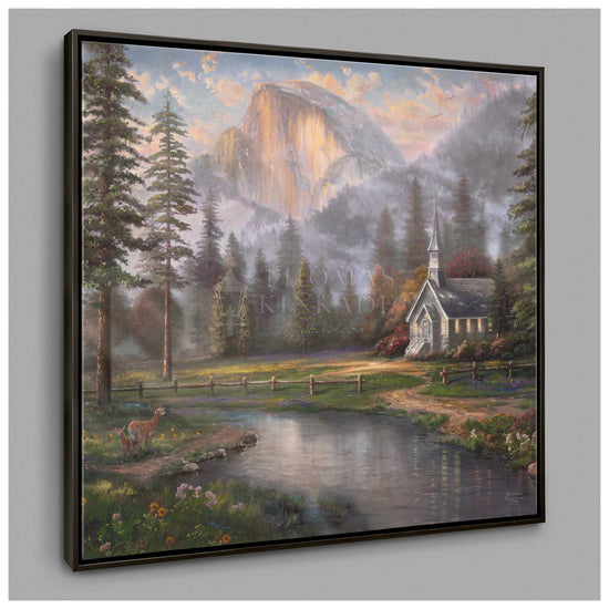 Valley Chapel - 36" x 36" Canvas Wall Mural (Onyx Black Frame) – Thomas ...