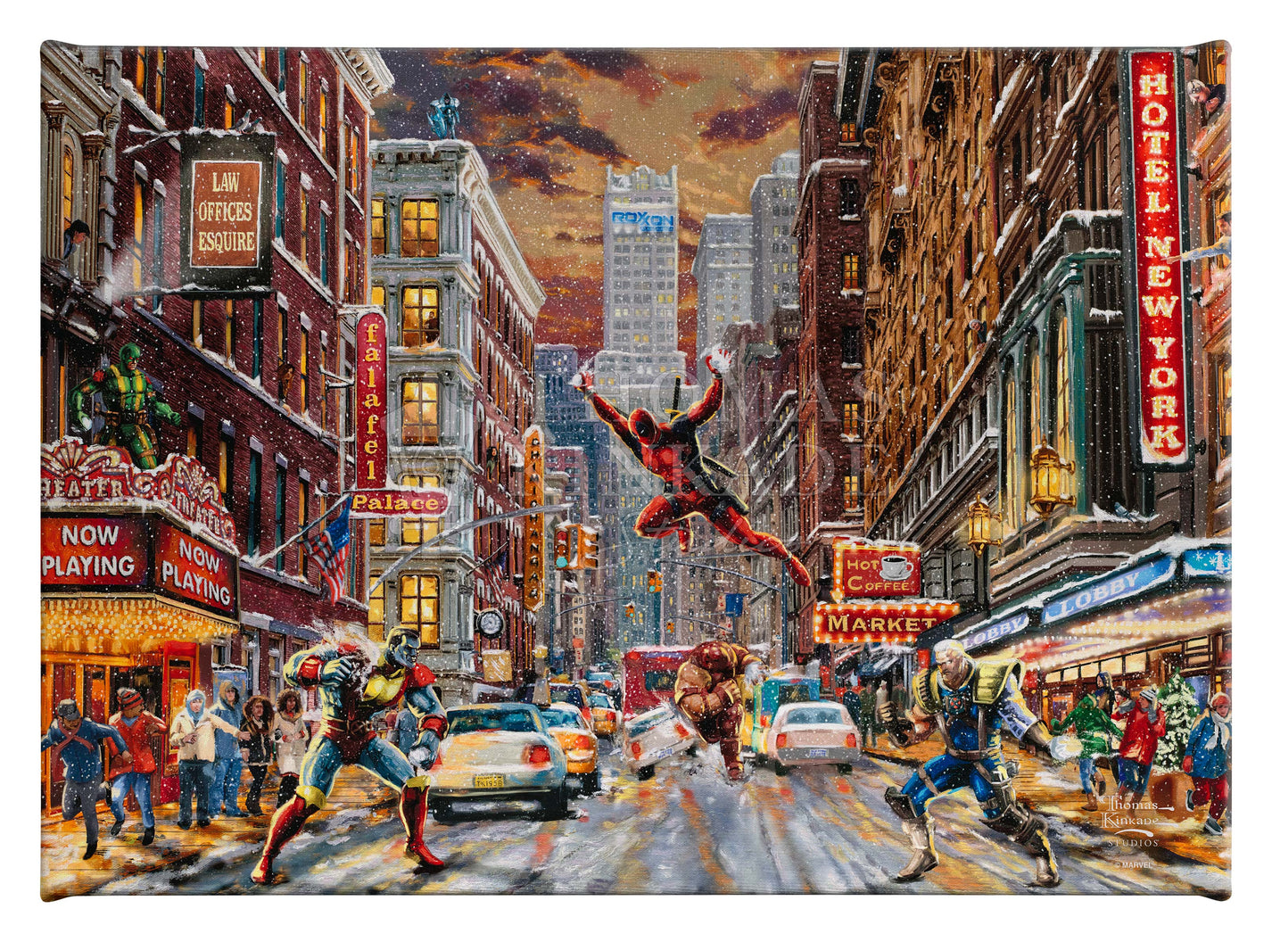 Deadpool - Snow Day - 10" x 14" Gallery Wrapped Canvas – Thomas Kinkade ...