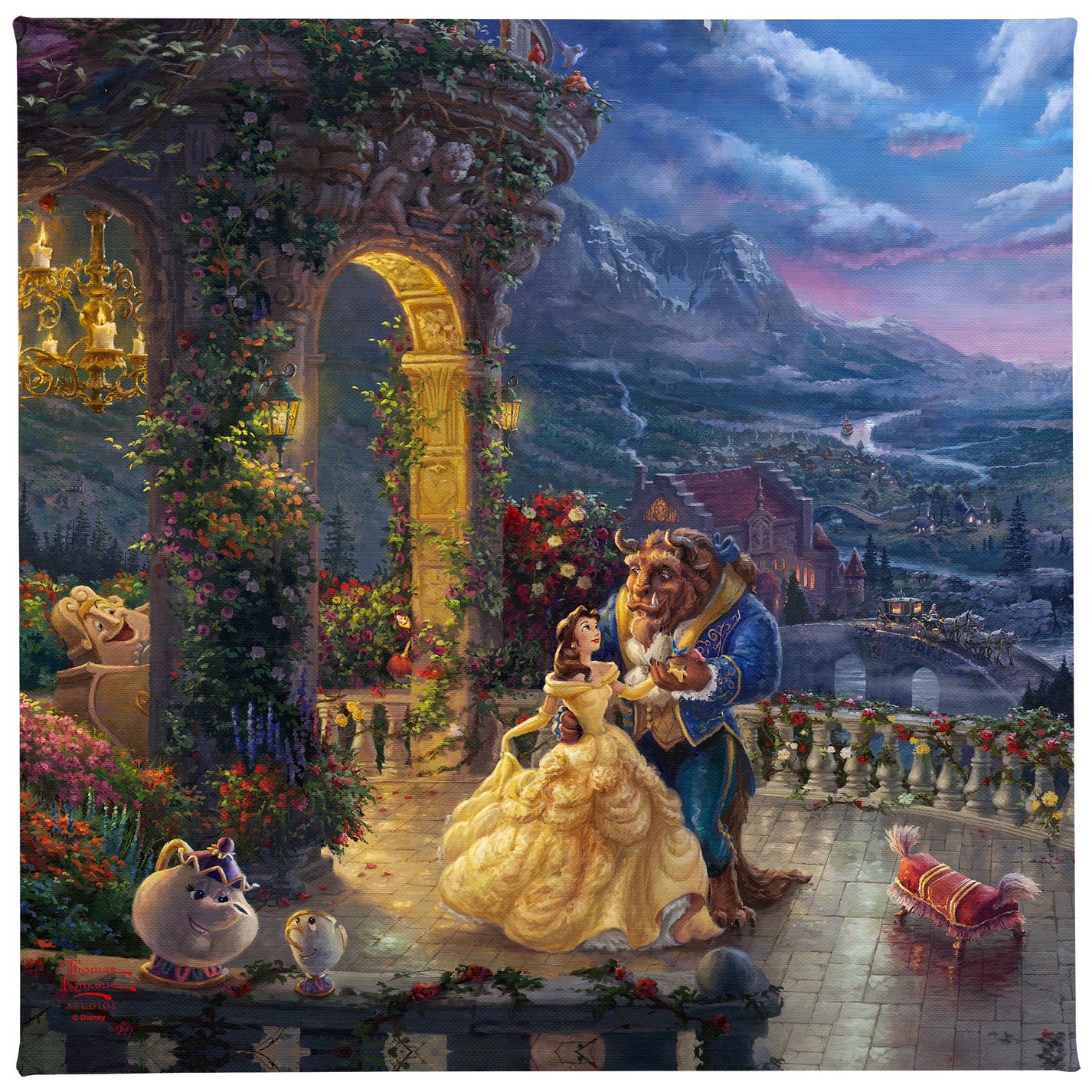 Disney Beauty and the Beast Dancing in the Moonlight - 14" x 14" Galle ...
