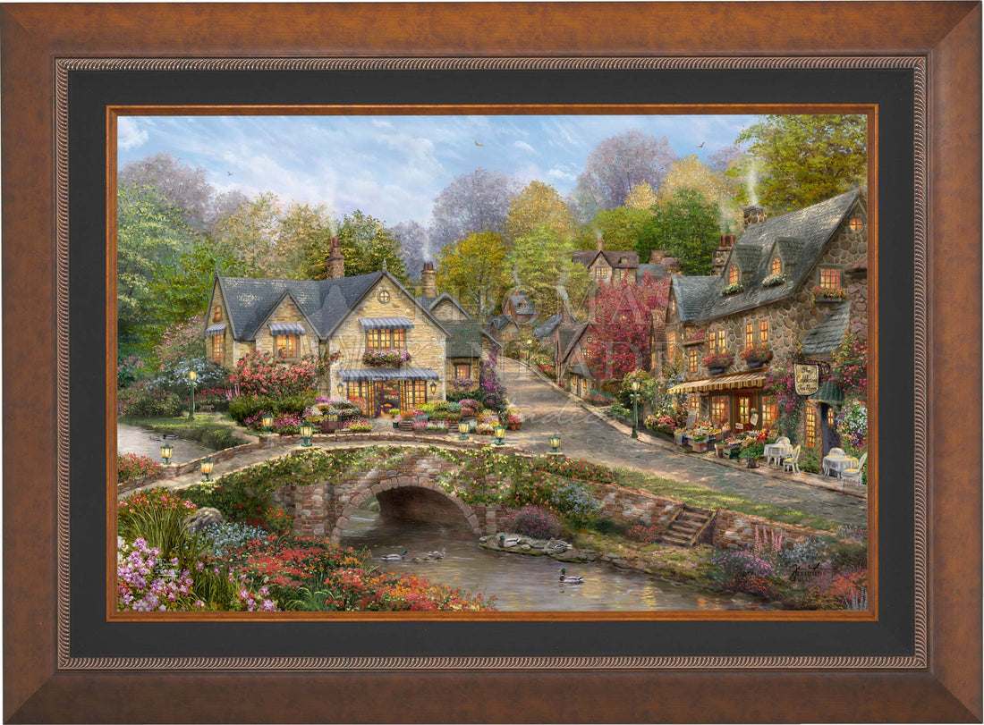 Summer in Cobblestone Village - Limited Edition Canvas – Thomas Kinkade ...