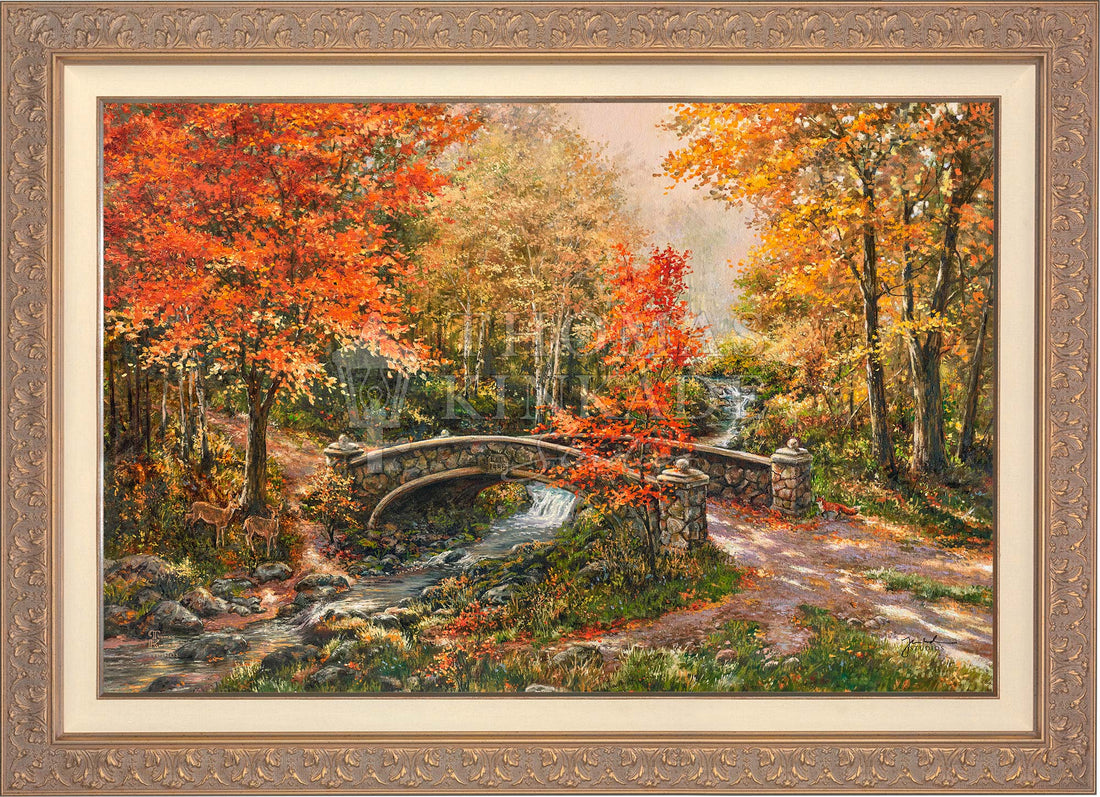 Fall at Fox Creek Bridge - Limited Edition Canvas – Thomas Kinkade Studios