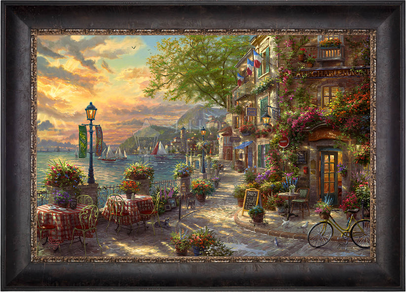French Riviera Café - Limited Edition Canvas – Thomas Kinkade Studios