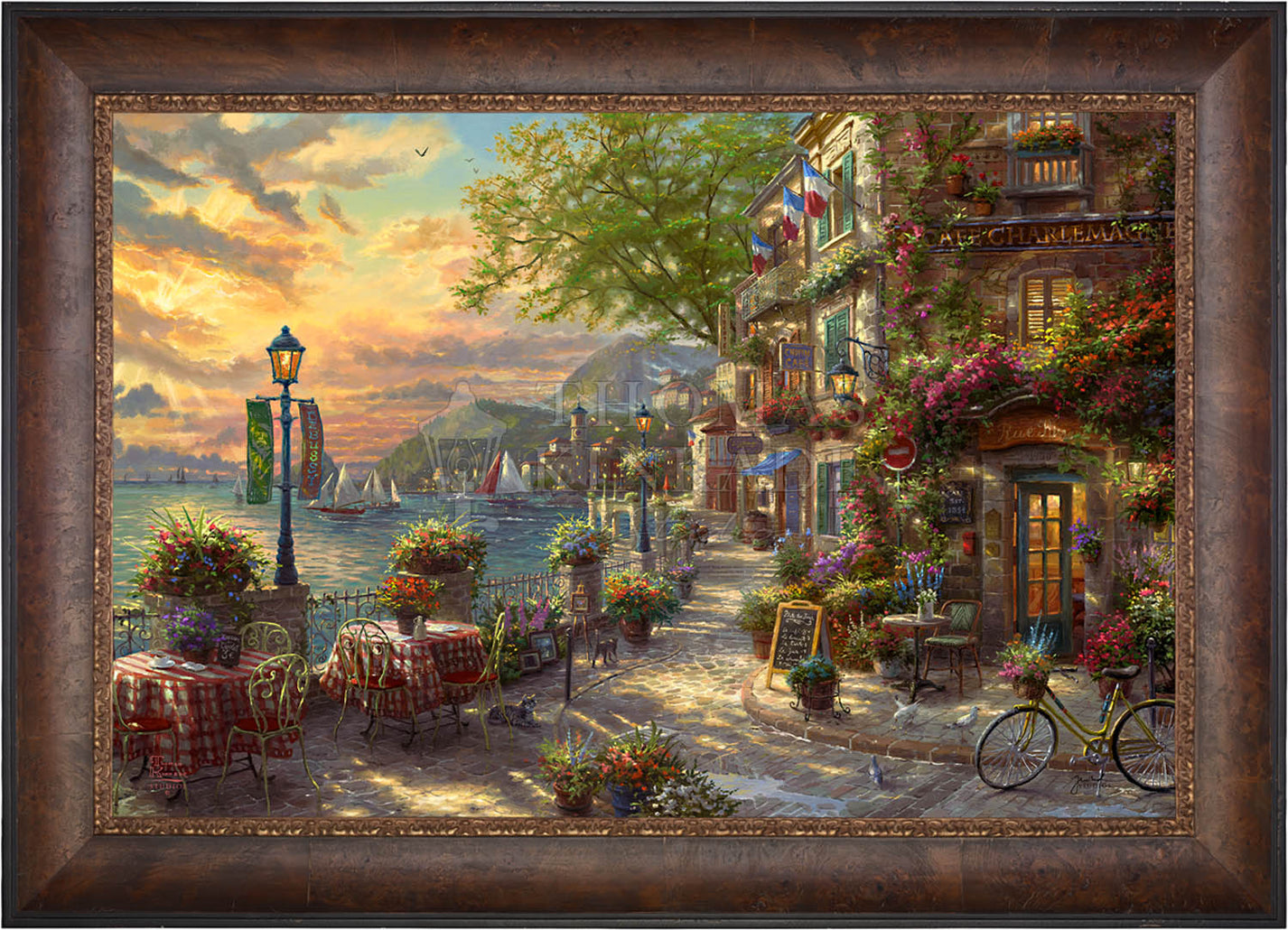 French Riviera Café - Limited Edition Canvas – Thomas Kinkade Studios