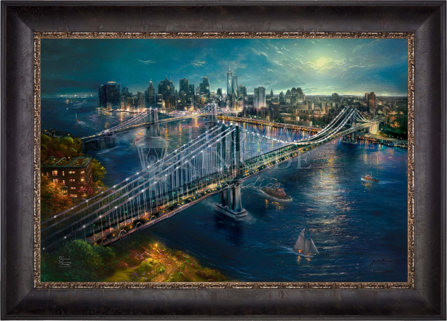 Moonlight over Manhattan - Limited Edition Canvas – Thomas Kinkade Studios
