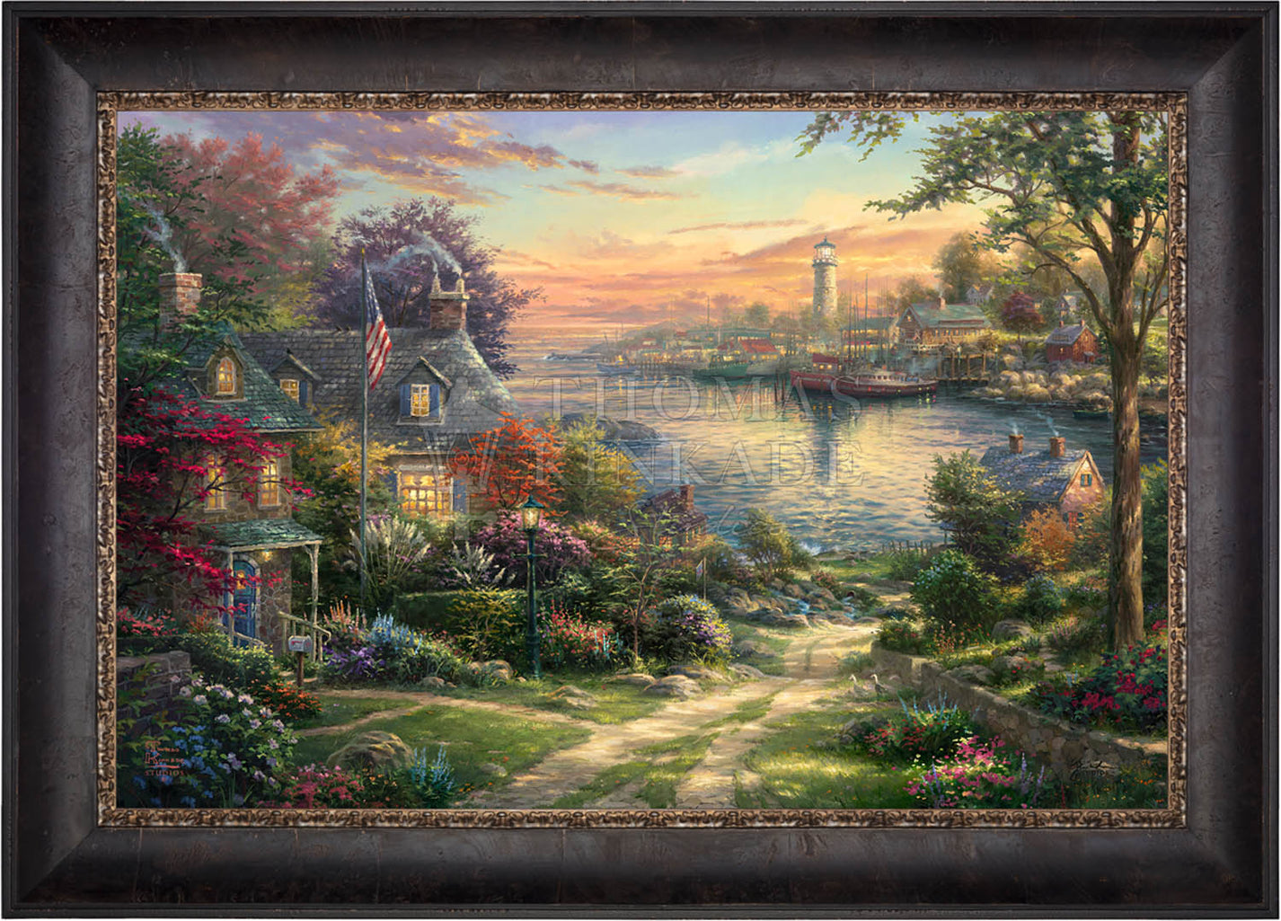 New England Harbor - Limited Edition Canvas – Thomas Kinkade Studios