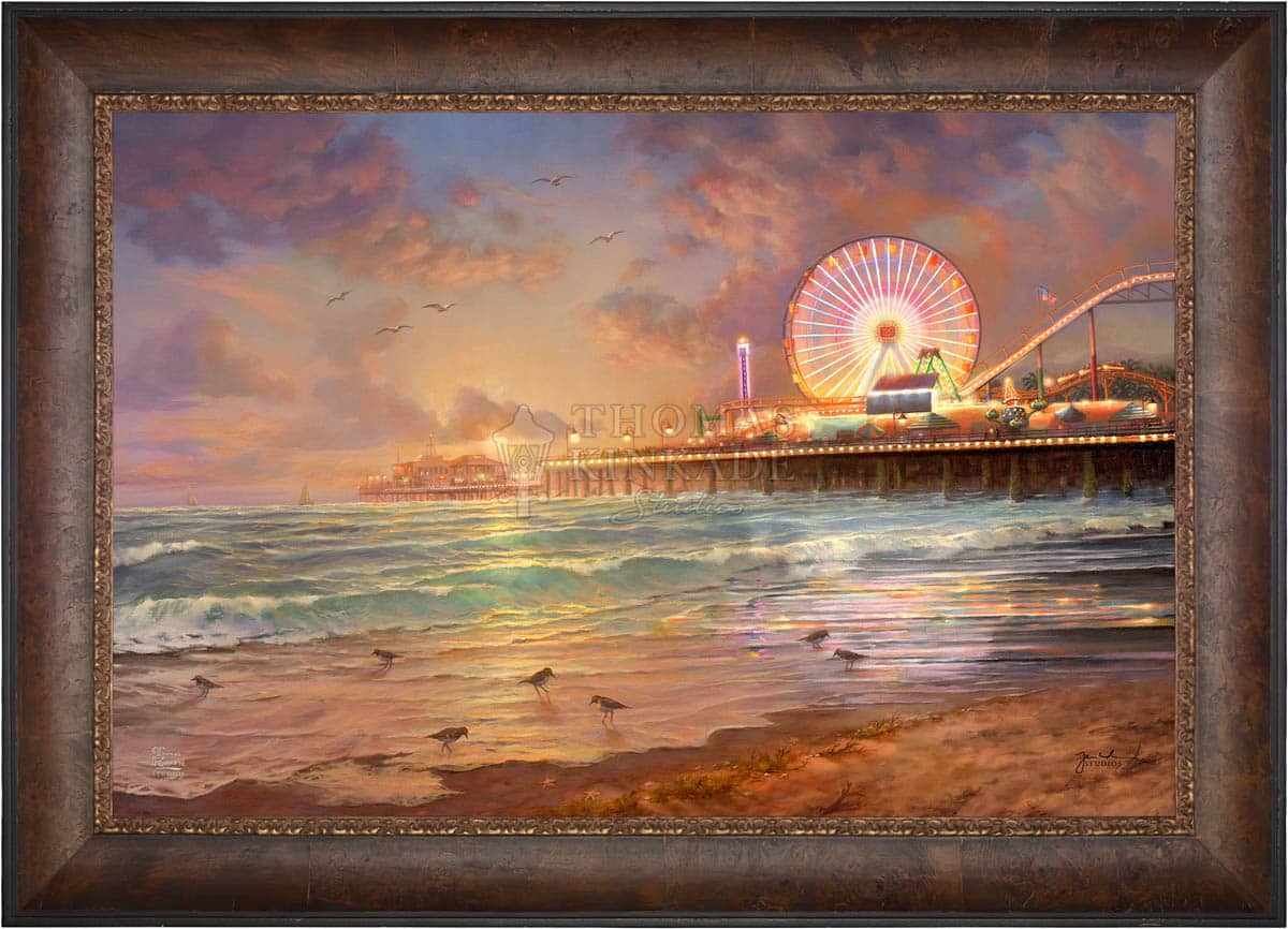 Sunset at Santa Monica Pier - Limited Edition Canvas – Thomas Kinkade ...