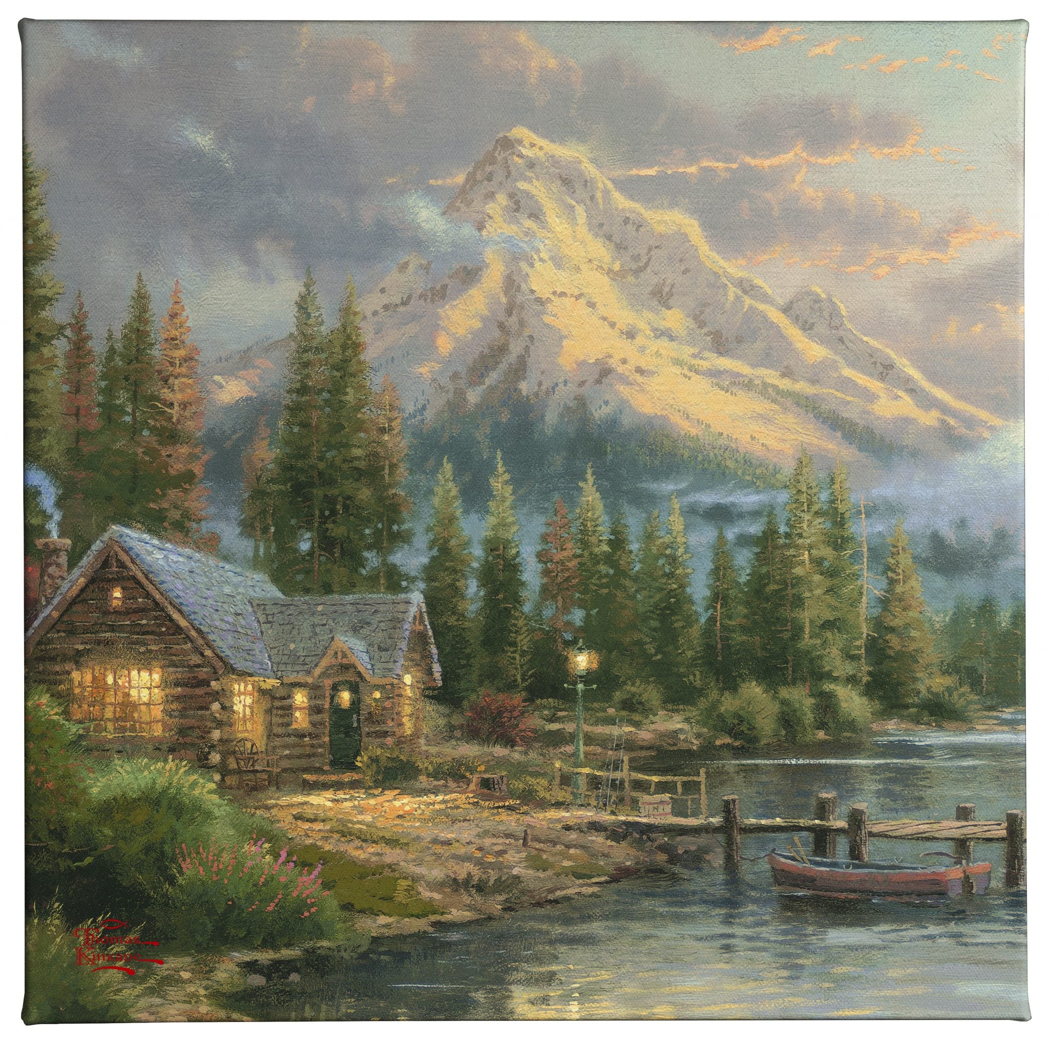 Lakeside Hideaway - 14" x 14" Gallery Wrapped Canvas – Thomas Kinkade ...