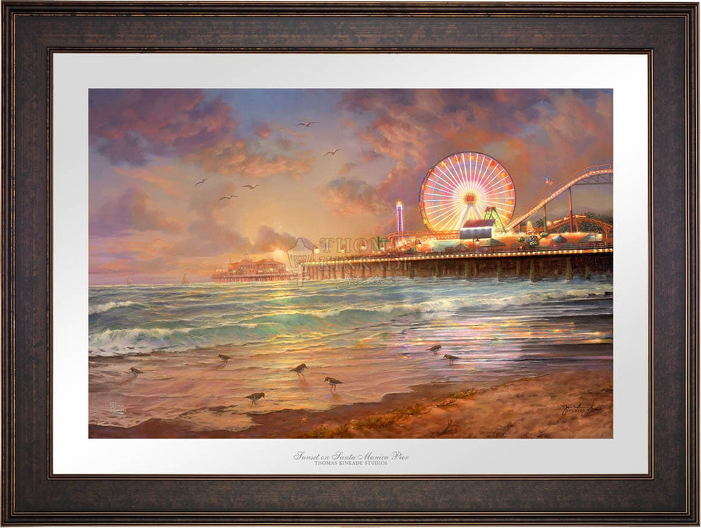 Sunset at Santa Monica Pier - Limited Edition Paper – Thomas Kinkade ...