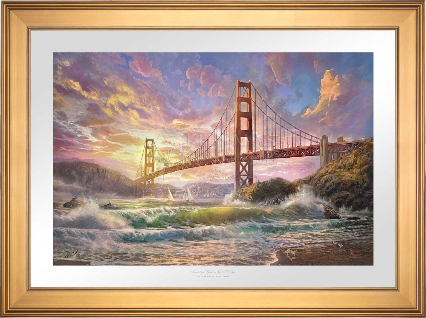 Sunset on Golden Gate Bridge - Limited Edition Paper – Thomas Kinkade ...