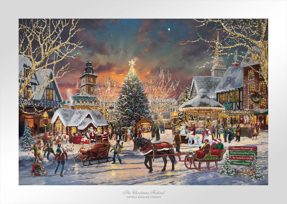 The Christmas Festival - Limited Edition Paper – Thomas Kinkade Studios