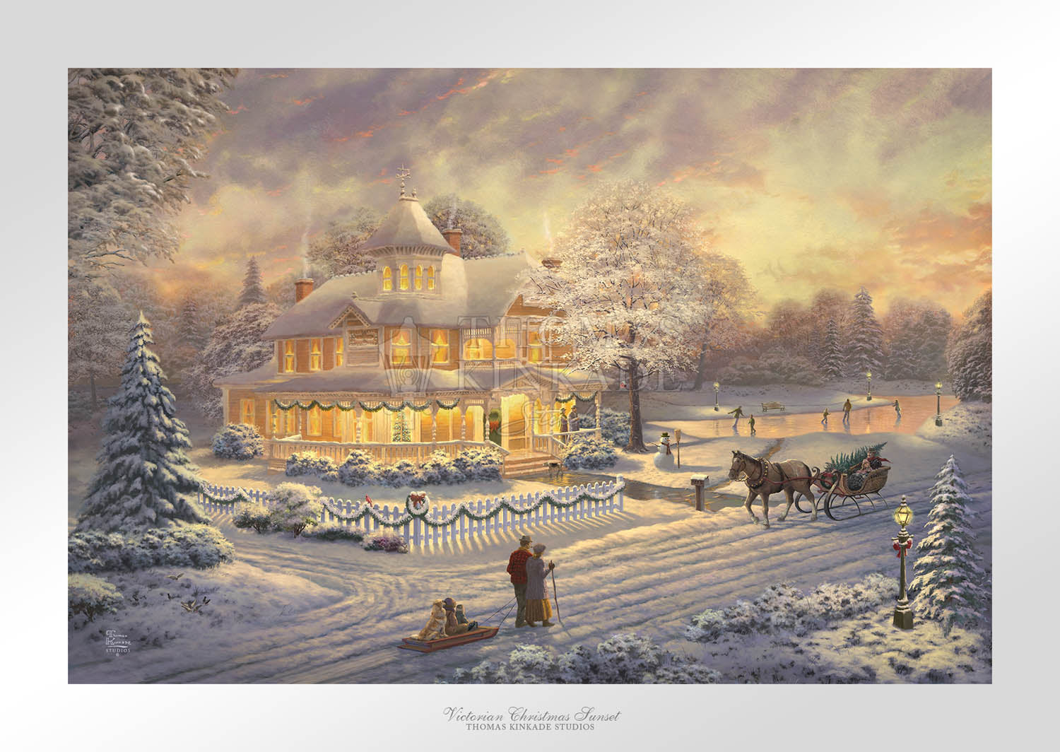 Victorian Christmas Sunset - Limited Edition Paper – Thomas Kinkade Studios