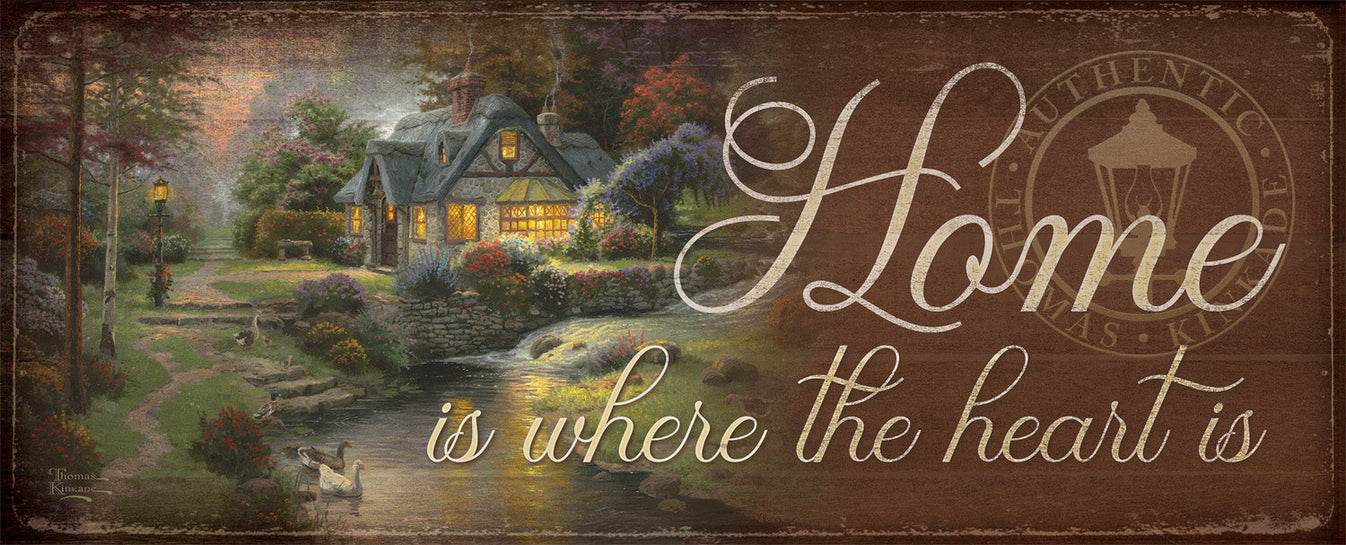 Stillwater Cottage - 12'' x 30'' Wood Signs – Thomas Kinkade Studios
